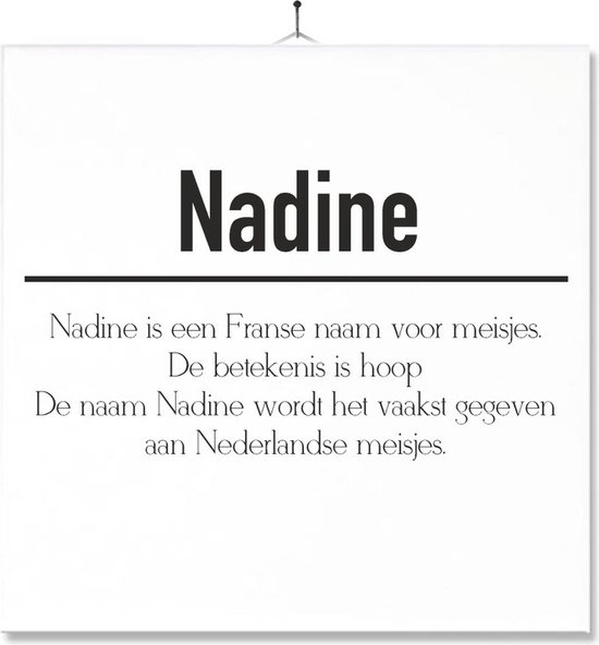Tegel Met Opdruk | Betekenis | Kado | Cadeau | Met Naam - Nadine | bol