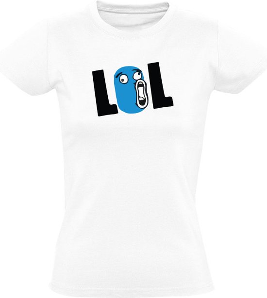 Lol T-shirt Dames | gek | mond | lol | grappig | scheel | gezicht ...