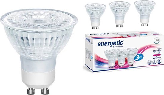 GU10 Led Lamp Energetic - 3.1W - 3 STUKS - Vervangt 35W | bol