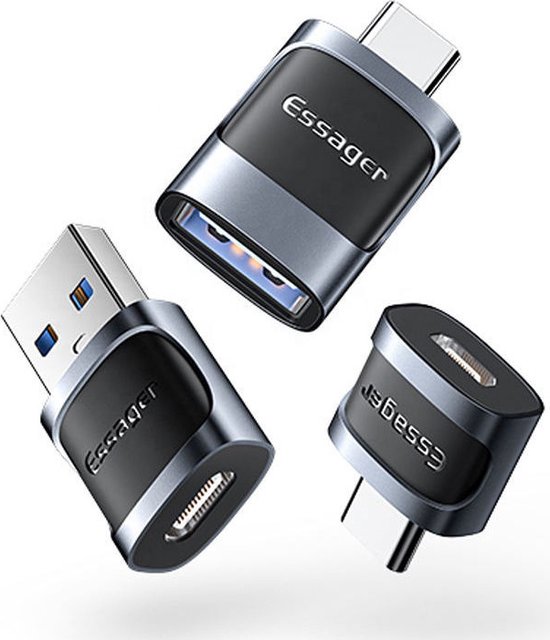 Essager 3A USB-C naar USB Converter/Adapter Zwart | bol