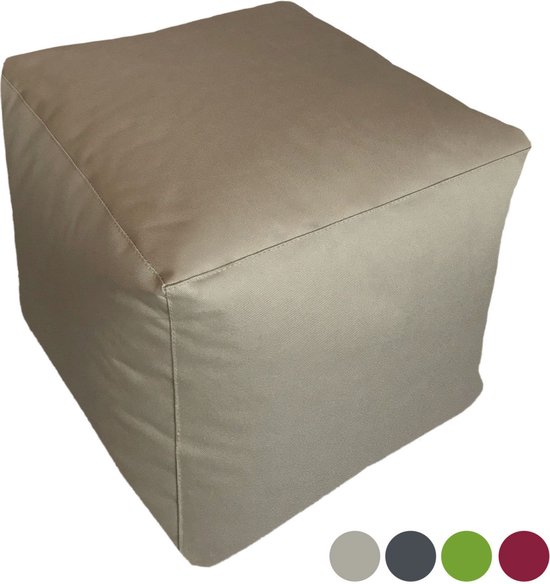 SVJ Poef Vierkant - 45 x 45 x 45 cm - Nylon - Taupe | bol