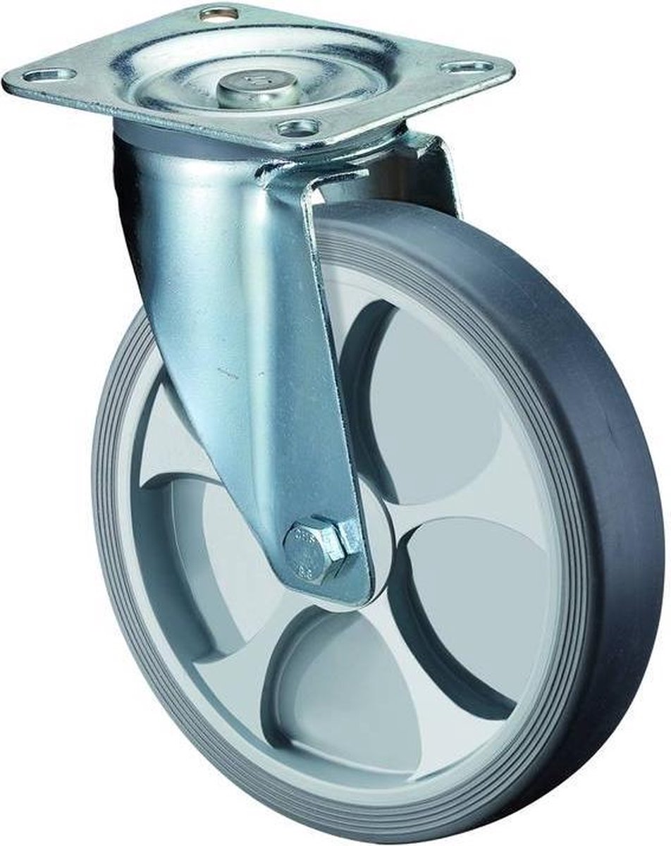 BS Rollen Zwenkwiel met thermoplastisch rubberen wiel, kunststof velg ...