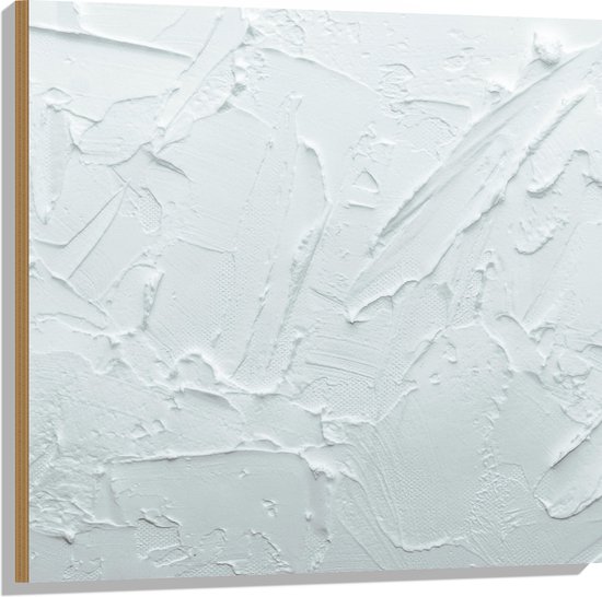 Hout - Textuur van Witte Verf - 80x80 cm - 9 mm dik - Foto op Hout (Met ...