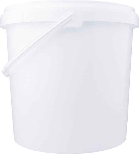 Emmer met deksel - 20 liter - rond - wit | bol.com