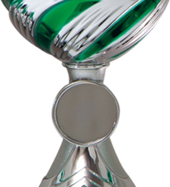 Trofee/prijs beker - zilver/groen - kunststof - 19 x 10 cm - sportprijs ...