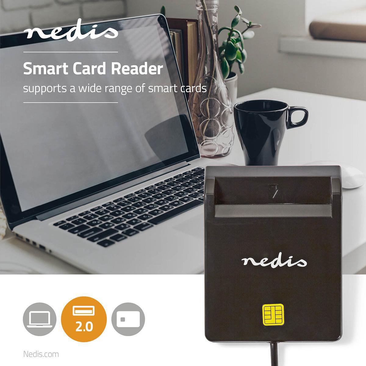 Nedis Kaartlezer | Smart Card (ID) | USB 2.0 | bol.com