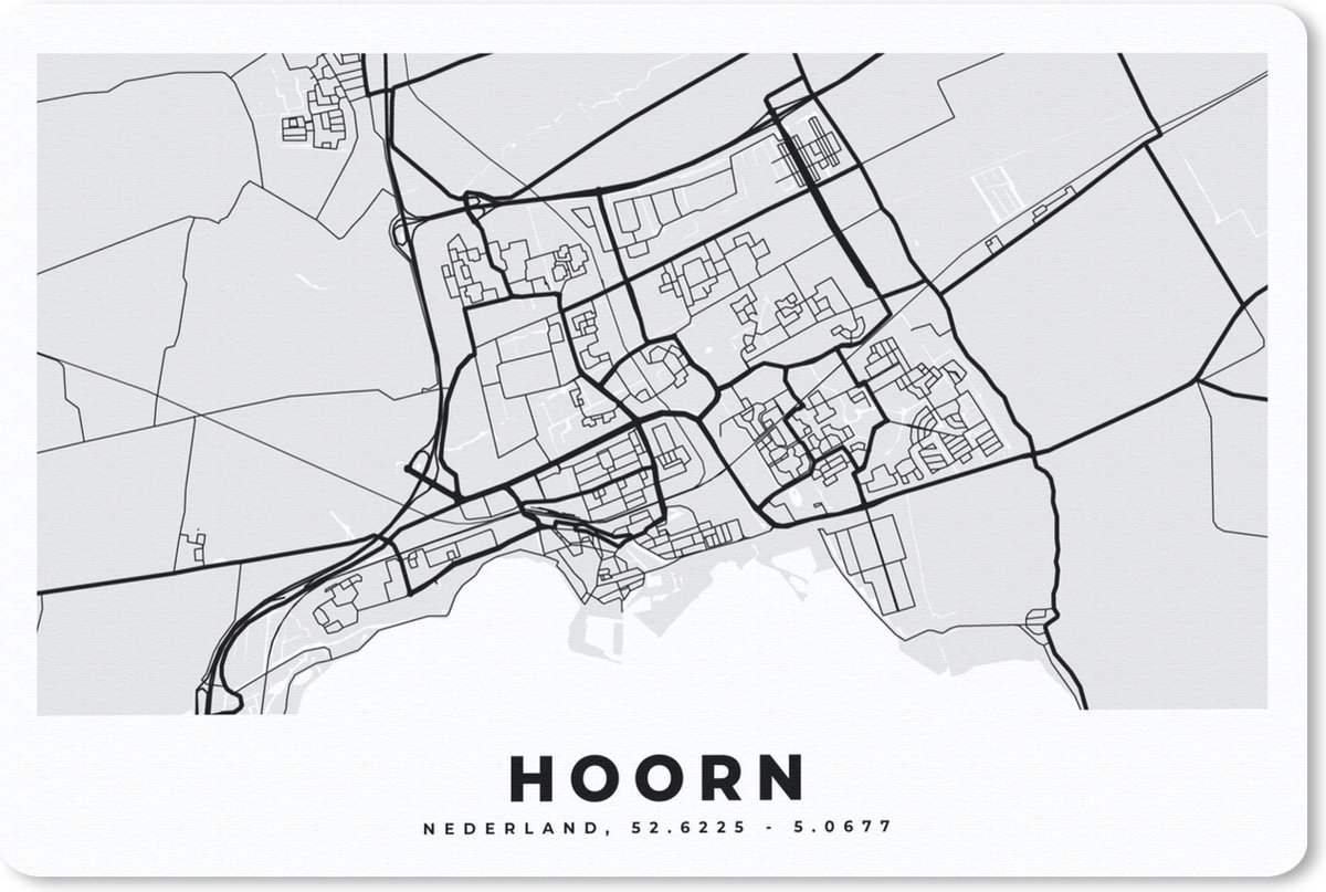 Bureau mat - Plattegrond - Hoorn - Nederland - 60x40 - Stadskaart | bol.com