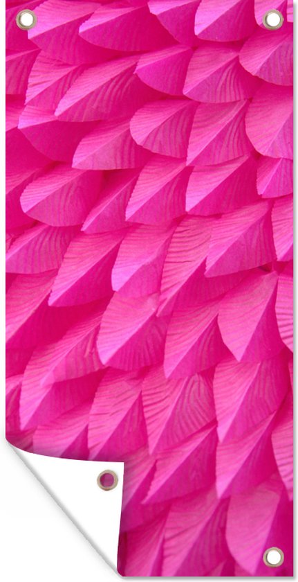 Schuttingposter Roze veren structuur - 100x200 cm - Tuindoek | bol