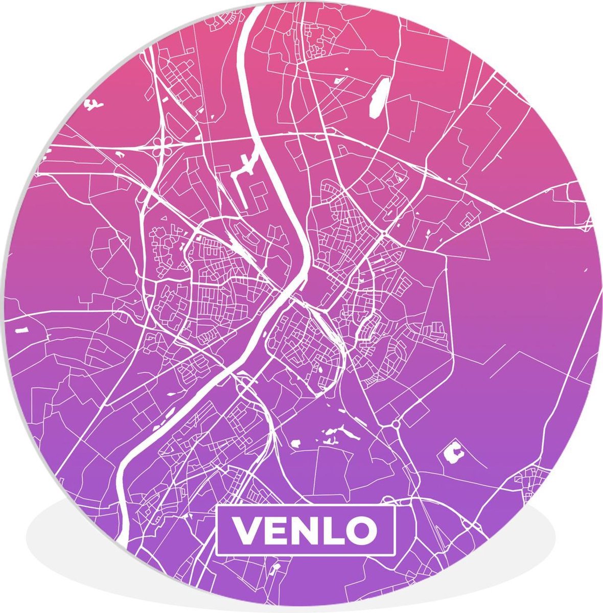 Wall Circle - Wall Circle Indoor - City Map - Venlo - Violet - Rose ...