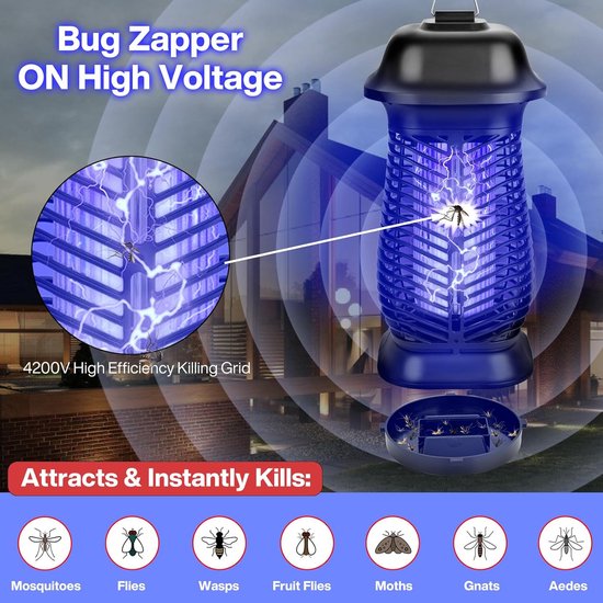 uv-insectenlamp, vliegenvanger, insectenval voor binnen en buiten ...