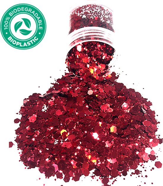 GlittersXL - Chunky Glitters (Donker Rood) [Volume 8g - Festival Jewels ...