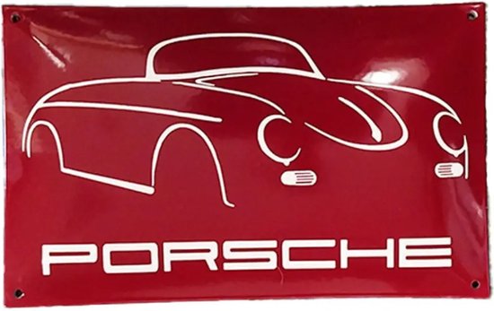 Porsche Logo Red Enamel Sign - 40 x 25cm | bol