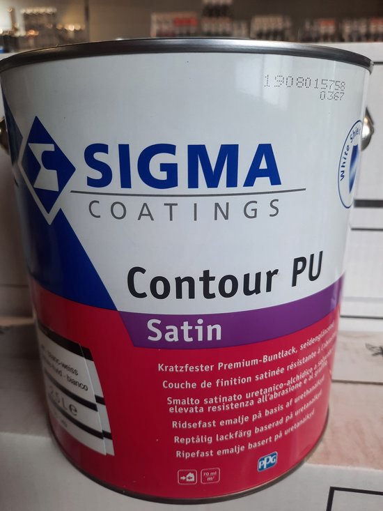 Sigma - LAK - Contour PU - wit - zijdeglans - 2.5 Liter - kras en ...