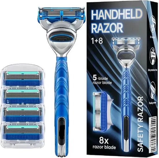 Scheermesjes set Huismerk, 8 Mesjes (5 laags) en Houder, complete set ...