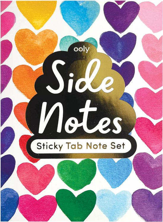 Ooly - Side Notes Sticky Notes Tab Sets - Rainbow Hearts | bol