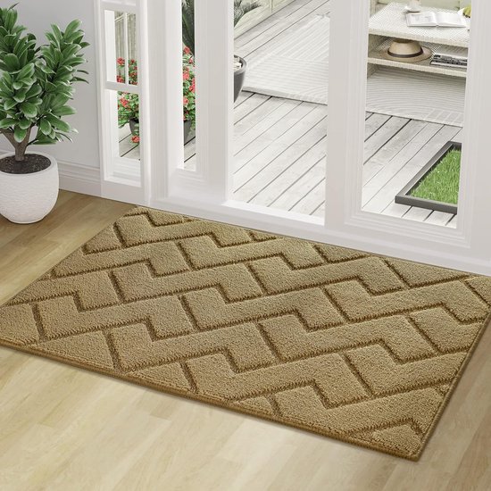 Deurmat Bruin 80 x 120 cm Wasbare deurmat voor binnen en buiten ...