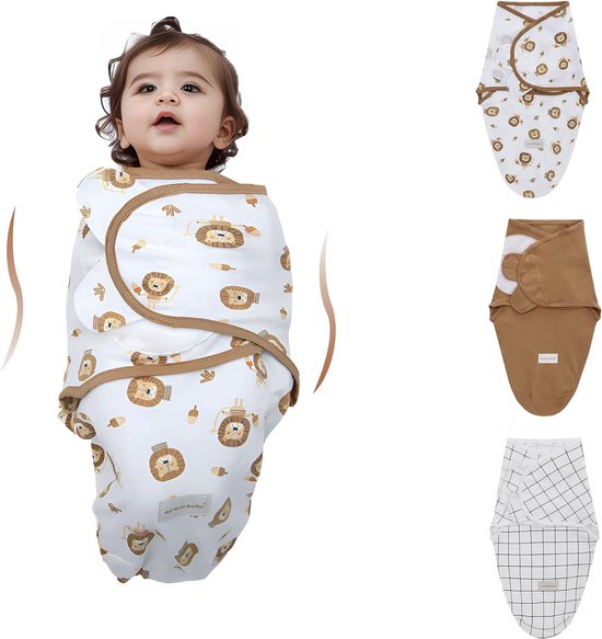 Set van 3 inbakerzakken baby 0-3 3-6 maanden babydeken inbakerdoek ...