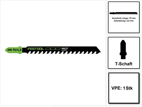 Festool Decoupeerzaagblad HM 75/4,5 VE=1 | bol