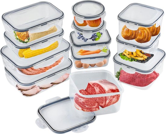 Voedselopslagcontainers met deksels, 24 stuks (12 containers+12 deksels ...