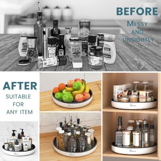 1 stuks draaibaar dienblad 25 cm, 360 graden draaibaar dienblad, organizer,... | bol