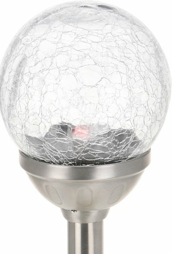 2 Stuks - Solarlamp Prik Led Lamp Wit of Multikleur Met Glazen Bol ...