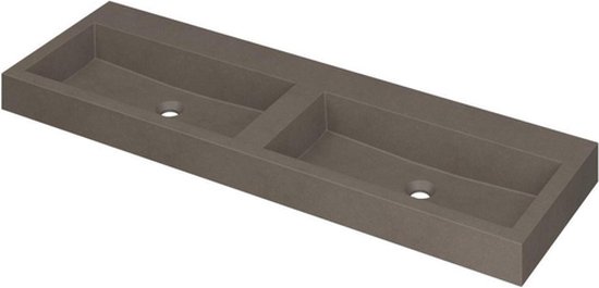 INK Momento wastafel - 140x45x9cm - 2 wasbakken - 0 kraangaten - Quartz ...