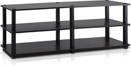 TV-rek met 3 niveaus, espresso/zwart, 29,46 x 119,89 x 39,12 cm | bol