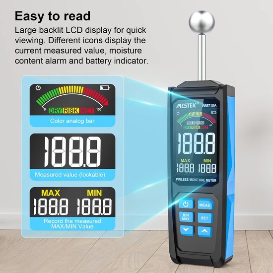 Vochtmeter - Professionele vochtmeter - Hygrometer - Vochtmeter muren ...