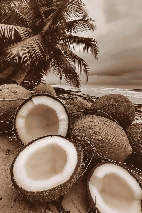 Kokosnoten op Strand | Kokosnoten Poster | Coconot | Strandposter ...