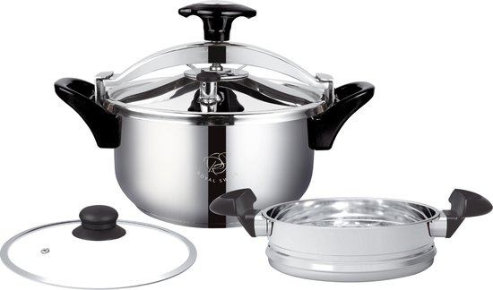 Royal Swiss Snelkookpan / Couscous pan - 2 in 1 - 8 Liter - Ø 24 cm - RVS - Inductie | bol