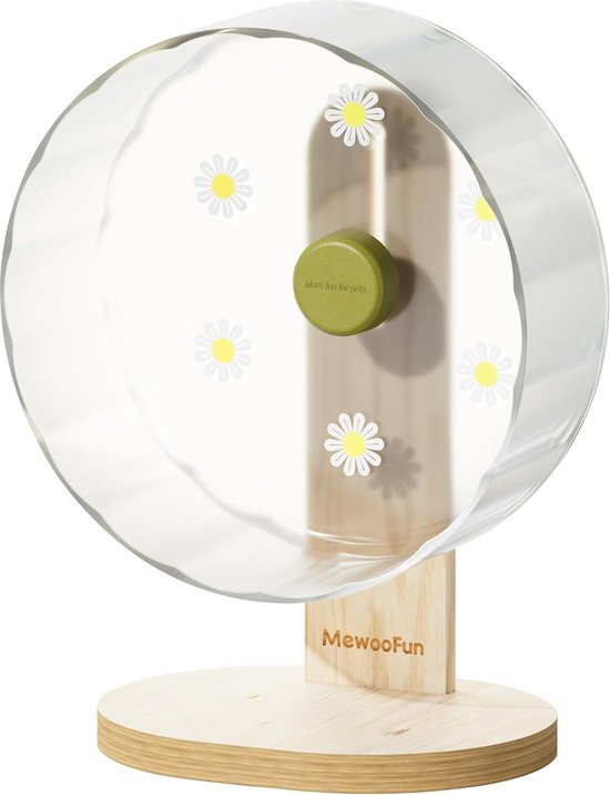 Hamsterfiets, 22 cm hout, stille hamsterloopfiets, verstelbare basis, transparante... | bol