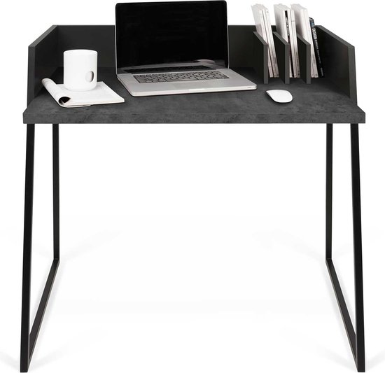 Bureau Volta 90cm - zwart/beton | bol