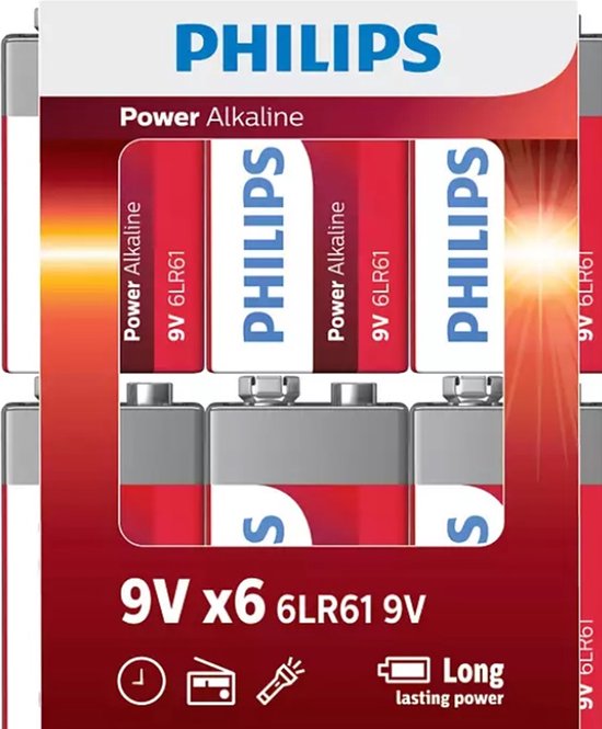Philips Power Alkaline 9v 6 stuks | bol