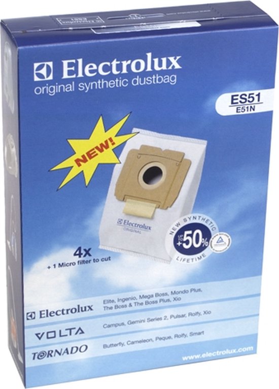 Electrolux - STOFZUIGERZAK -ES51-STOFZUIGERZAK-SYNTH. 4 STUKS + 1 MICRO FILTER -... | bol
