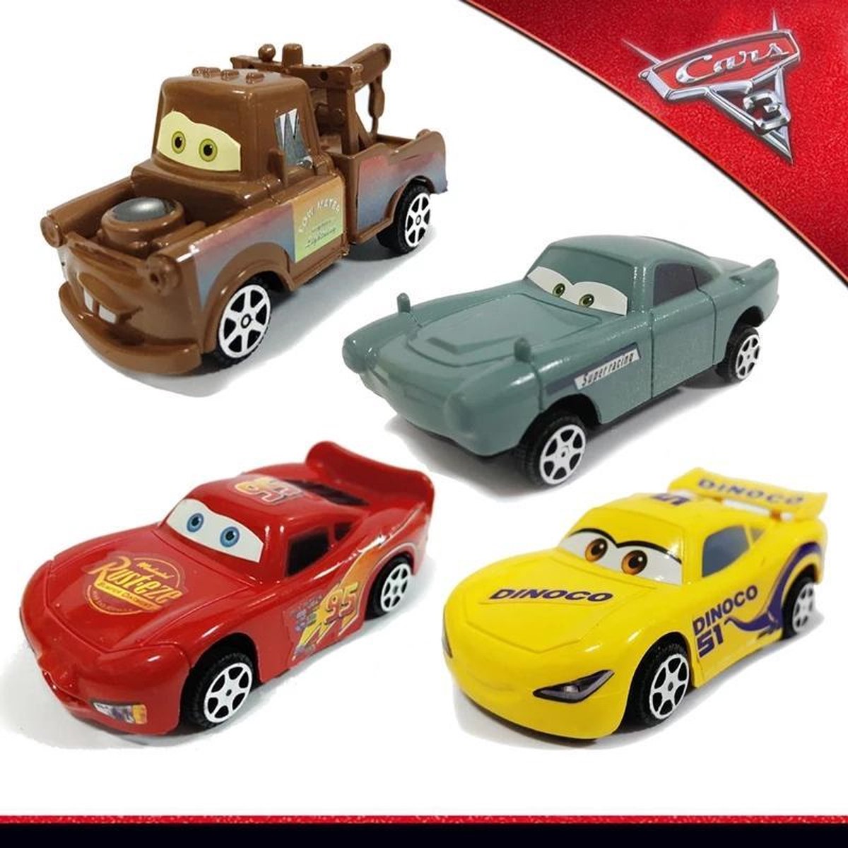 Cars 3 - set van 12 autootjes - Ditoys - 1:55 - Lightning McQueen ...