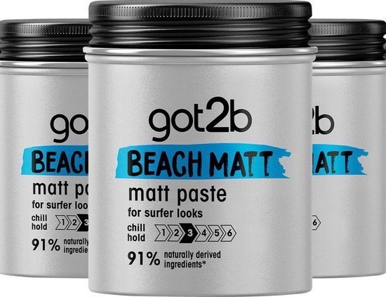 Schwarzkopf Got2b Beach Matt Matt Paste - 3 x 100 ml | bol