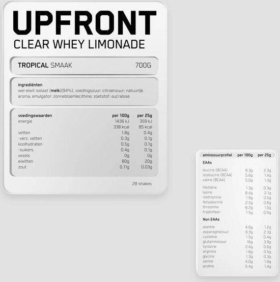 Upfront Clear Whey Proteine Limonade - Tropical - 700g | bol