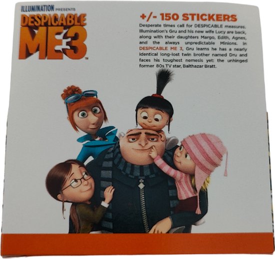 Minion - Despicable Me 3 - stickers - Rol 150 stuks- Afmeting: +- 3 x 2 ...