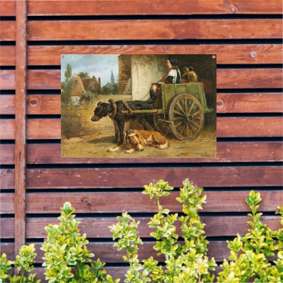 De kleine wagen - Henriëtte Ronner-Knip poster - Honden tuinposter ...