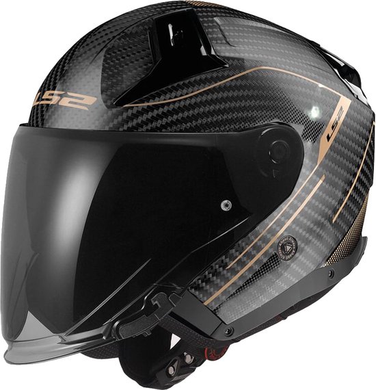 LS2 Helm Infinity II Counter OF603 carbon / goud maat L | bol