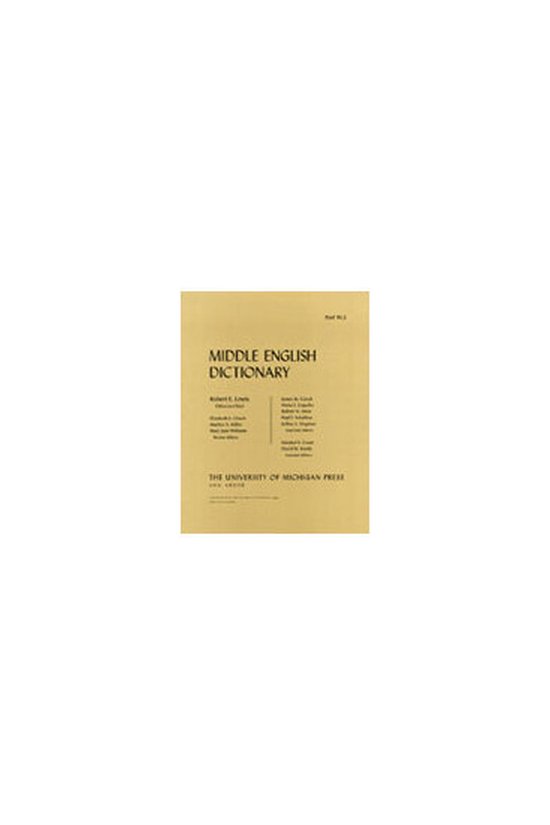Middle English Dictionary | 9780472012282 | Hans Kurath | Boeken | bol