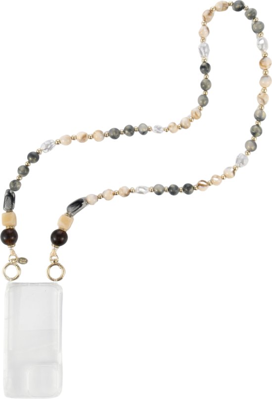 Telefoonkoord met gekleurde stenen - Anti-verliezen ketting ...