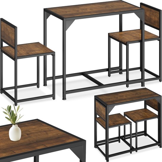 tectake® - Zitgroep Milton - Eetkamerset - Compact op te bergen ...