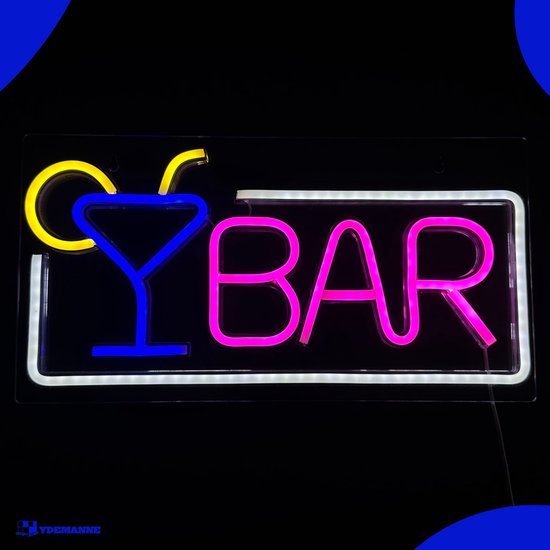 Neon Lamp - BAR Wit / Roze - Dimbaar - Incl. Ophanghaakjes - Neon Sign ...
