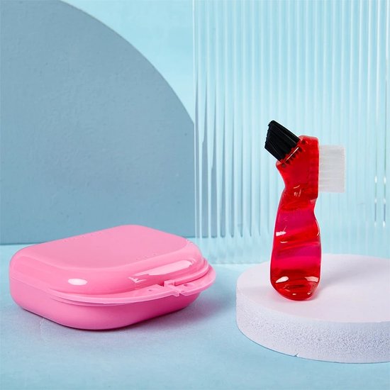 Protheseborstel - Kunstgebit borstel - Klein - Tandenborstel - Rood met ...