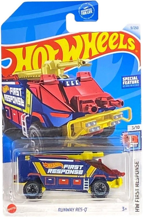 Hot Wheels Auto Runway ResQ 9/250 HW FIRST RESPONSE 3/10 BLUE 1:64 | bol