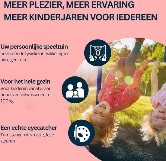 Turnrek - Rekstok - Duikelrek - Tuinrek - Rood met Blauw | bol