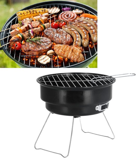Ronde Draagbare Mini-BBQ-grill - Buitenkoken en Camping BBQ ...