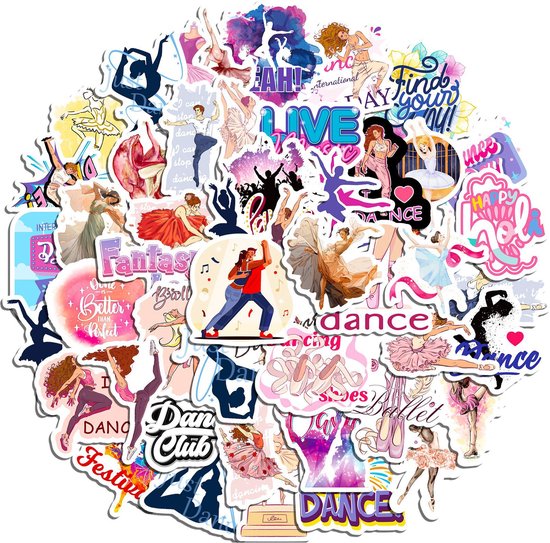 Dance Stickers - 50 stuks - Dansen/Ballet/Modern/Vrouw - Laptopstickers ...