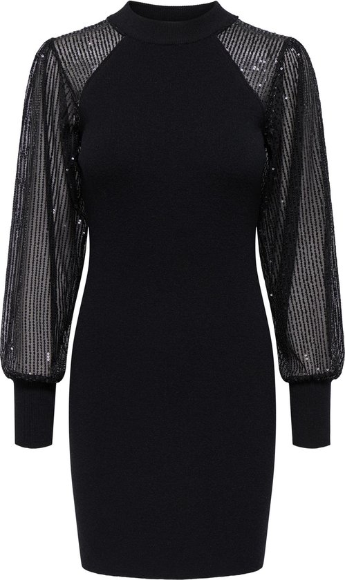 ONLY ONLNAJA LS SEQUINS HIGH NECK DRESS KNT Dames Jurk - Maat XS | bol